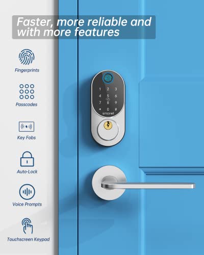 Door Locks with Keypads,SMONET Fingerprint Keyless Entry Smart Deadbolt ...