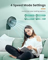 LEMOISTAR 8 Inch Small Wall Mounted Fan With Remote Control, AC/DC(12V ...