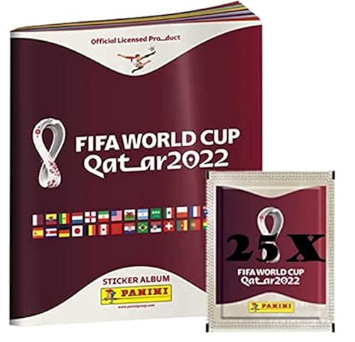 Panini FIFA World Cup Qatar 2022 Official Sticker Series (1 x Softcover Album + 25 x Bags) in ...