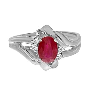 Amazon.com: 14k White Gold Ruby And Diamond Ring: Jewelry