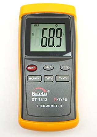 Dual Input K-Type Digital Thermometer for HVAC, air Conditioner ...