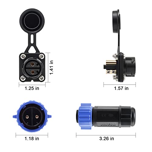 Trolling Motor Plug Receptacle Set, Briidea Marine Boat DC Power ...