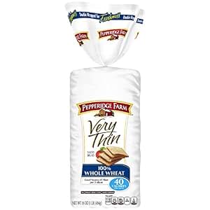 Pepperidge Farm Very Thin Sandwich Bread 100% Whole Wheat, 16.0 Ounce ...