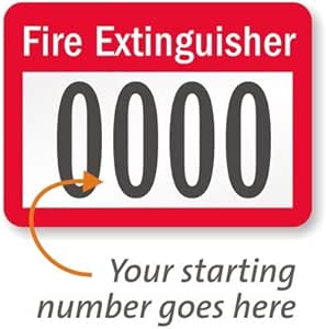 Amazon.com : FIRE EXTINGUISHER, with numbering, pack of 1000, Vinyl ...