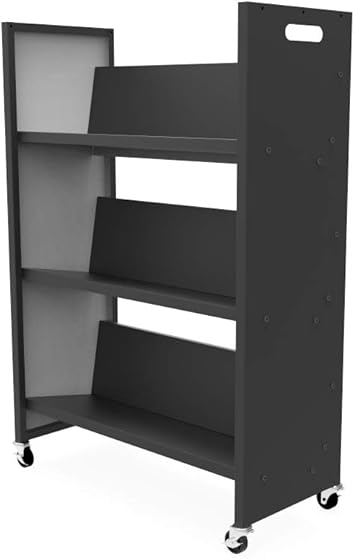 Amazon.com : FixtureDisplays Metal Book Cart Rooling Book Truck Library ...