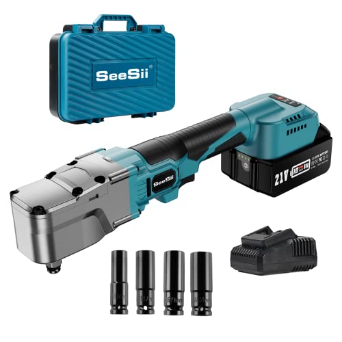 Seesii 1/2'' Cordless Right Angle Impact Wrench,220Ft-lbs(300N.m ...