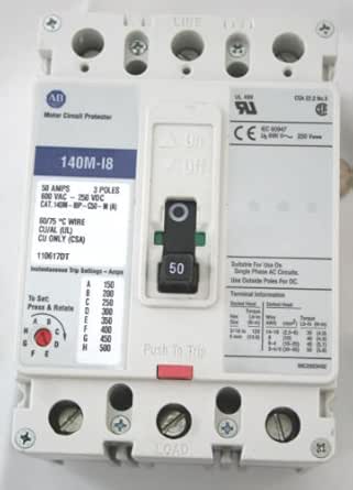 ALLEN BRADLEY 140M-18 3 POLE 50 AMP BREAKERs Cat 140M-I8P-C50-M(A ...