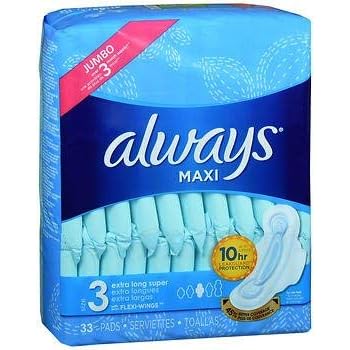 Amazon.com: Always Maxi Pads, Regular Protection, 48-Count Packages ...