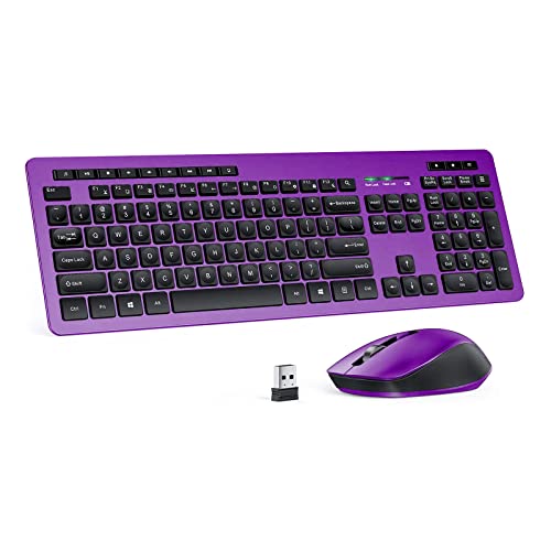 Wireless Keyboard and Mouse Combo, 2.4GHz Cordless USB Keyboard Mouse ...