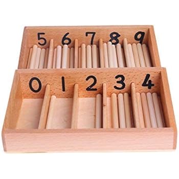 Amazon.com: Montessori Numbered Spindle Box with 45 Spindles: Toys & Games
