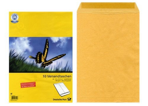 10 Versandtaschen Deutsche Post B4 nassklebend ohne Fenster: Amazon.de ...