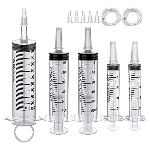 5Pack Plastic Syringe Catheter Tip Sterile Individual Wrap with Tip Cap ...