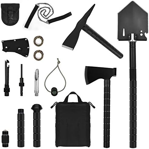 FLYEGO Survival Shovel Axe Kit, Camping Spade, Detachable Multitool ...