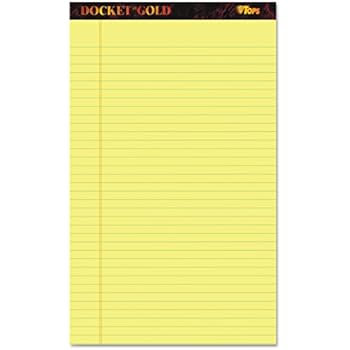 Amazon.com : TOPS Docket Gold Writing Pads, 8-1/2" x 14", Legal Rule ...
