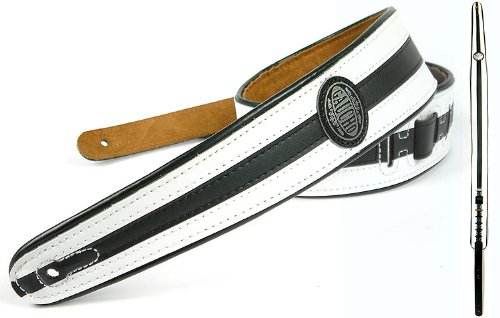 Black/White 'Two Tone Series' Faux Leather Guitar Strap for Electric ...