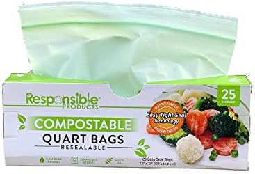Responsible Products 100% Compostable Zip Bag, Resealable Extra ...