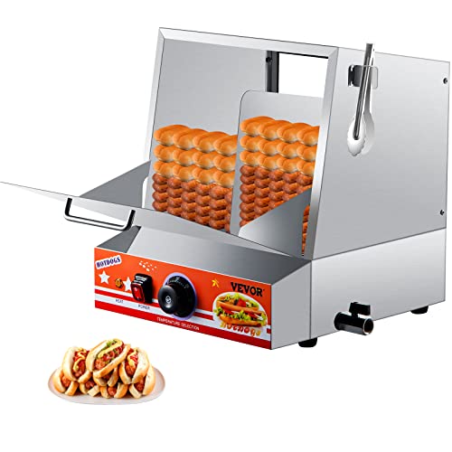 VEVOR Hot Dog Steamer, 36L/32.69Qt, Classic Hut Steamer for 96 Hot Dogs ...