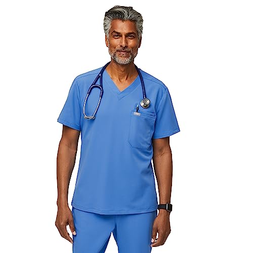FIGS Leon Three-Pocket Scrub Top for Men - Capri Blue, X-Small in Dubai ...