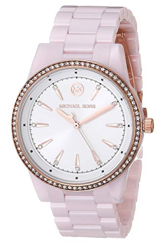 Michael Kors Women's Ritz Quartz Watch with Ceramic Strap, Pink, 18 ...