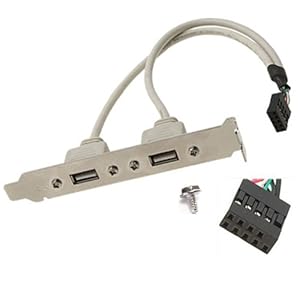USB 2.0 2 Port PCI Rear Panel Header Bracket Host Adapter to ...