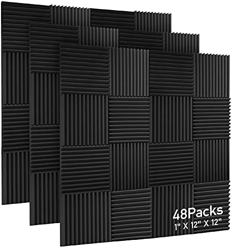 48 Pack Acoustic Foam Panels Studio Soundproofing Wedges Foam Wedges ...