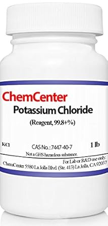 Potassium Chloride, High Purity Crystals, 99.8% min, 1lb. (454 Grams ...