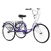 KNUS Adult Tricycle,26 Inch Single Speed 3 Wheel Bikes,Trikes Cruiser ...