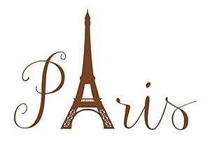 Paris Text With Eiffel Tower Cursive Letters Vinyl Wall Decal Sticker ...