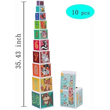 Amazon.com: Melissa & Doug Wooden Animal Nesting Blocks - 8 Blocks ...