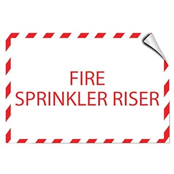 Fire Sprinkler Riser Hazard Fire Label Decal Sticker 7 Inches X 5 ...