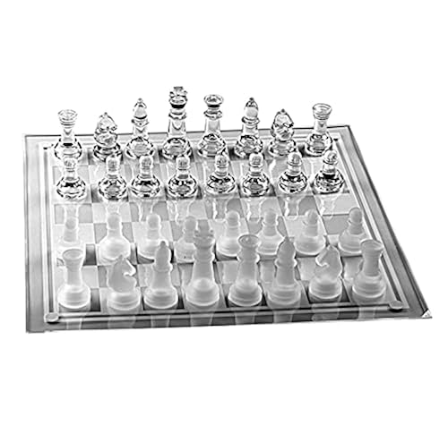 Upgraded Acrylic Chess Board Anti-Broken Elegant Glass Chess Pieces ...