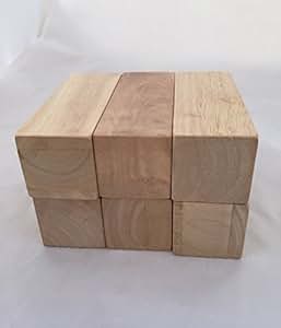 Amazon.com: Solid Hard Wood Blocks- 5 1/4 Inches Long By 2 Inches Wide ...