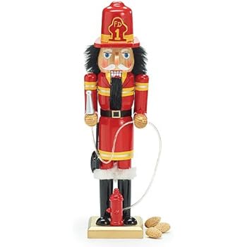 Amazon.com: Fire Fighter Fireman 15" Wood Nutcracker for Christmas and ...