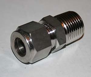 Stainless Steel Male Connector - 1/2 Inch OD x 1/2 NPT - - Amazon.com