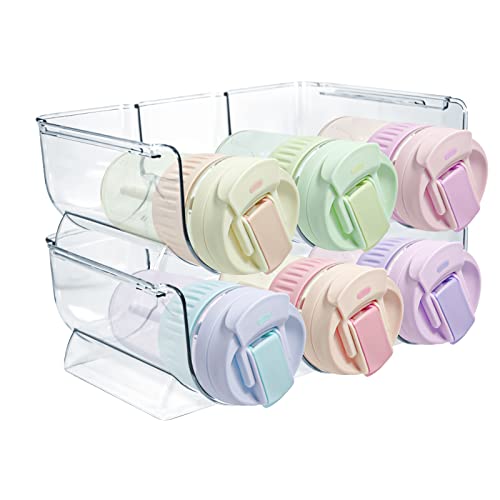 Lussgucc 2 Pack Water Bottle Organizer,Plastic Stackable Water Bottle ...