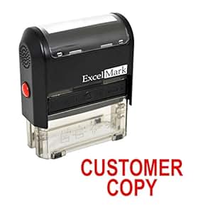 Amazon.com : CUSTOMER COPY Self Inking Rubber Stamp - Red Ink ...
