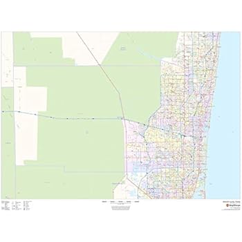 Amazon.com : Broward County, Florida Zip Codes - 48" x 36" Paper Wall ...