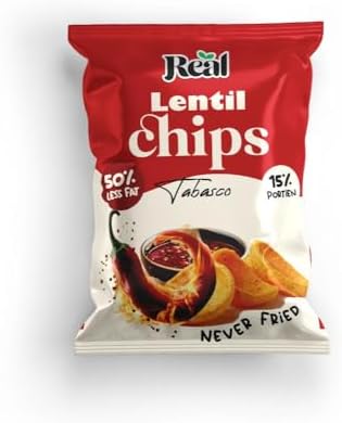 سعر Real Chips - Lentil Chips – Tabasco Flavor, 60g Pack – 50% Less Fat ...