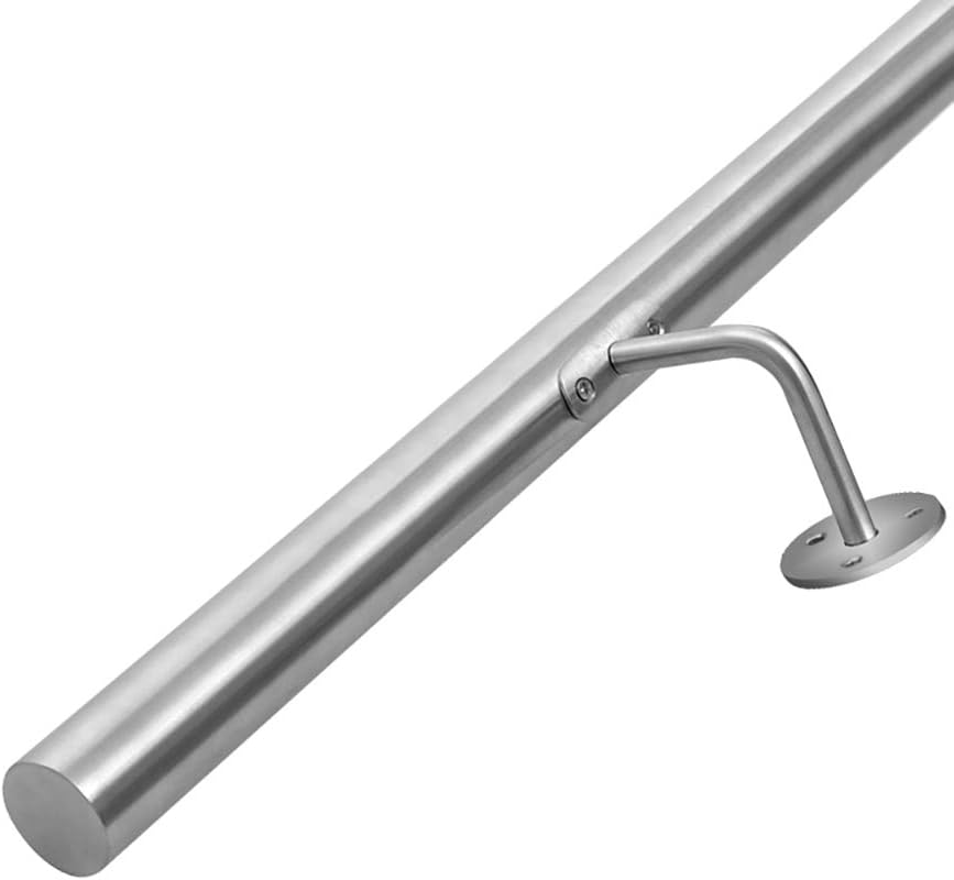 Brushed Steel Handrails Stairs Staircase Handrail Banister Rail Support ...