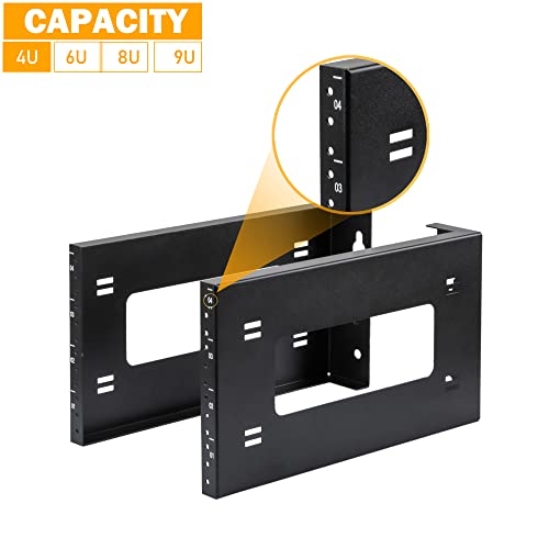 RIVECO 4U Open Frame Rack Wall Mount & Desktop Mount, No Assembly ...