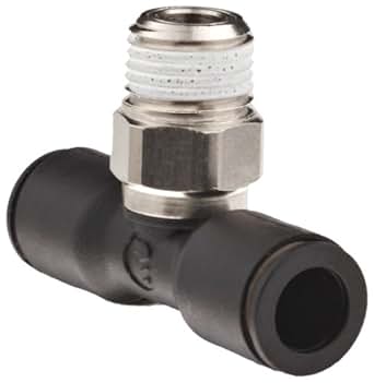 Legris 3108 56 11 Nylon & Nickel-Plated Brass Push-to-Connect Fitting, Branch Tee, 1/4" Tube OD ...