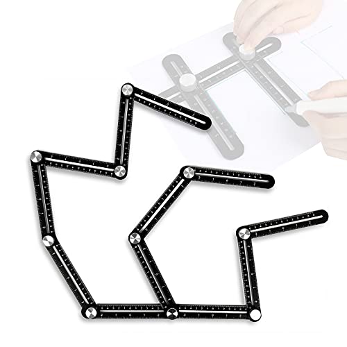 WMLBK Multi Angle Measuring Ruler 12 Fold,Aluminum Alloy Angles Ruler ...