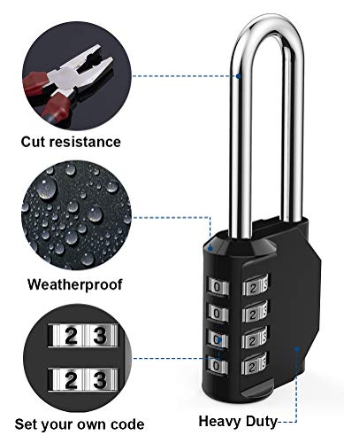 Combination Lock, TOWOKE 2 Pack 2.5 Inch Combo Locks, 4 Digit Long ...