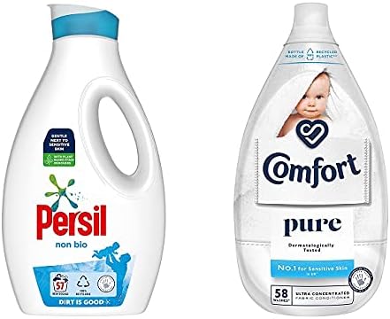 Persil & Comfort Non Bio Liquid Detergent & Ultra Concentrated Pure ...