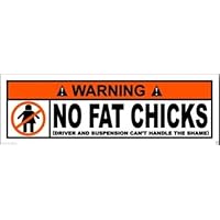 Amazon.com - 2pcs | Warning No Fat Chicks JDM Sticker Decal Vinyl ...