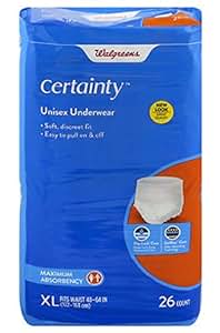 Amazon.com: Walgreens Certainty Unisex Underwear, Maximum Absorbency X ...