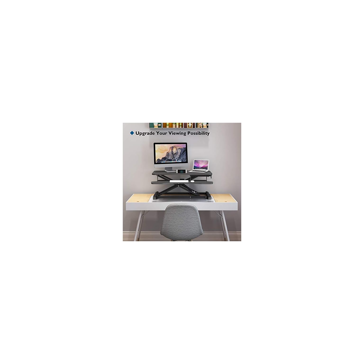 BONTEC Standing 32inch/800mm Desk Converter, Height Adjustable Dual ...