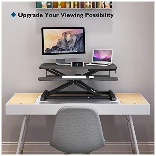 BONTEC Standing 32inch/800mm Desk Converter, Height Adjustable Dual ...