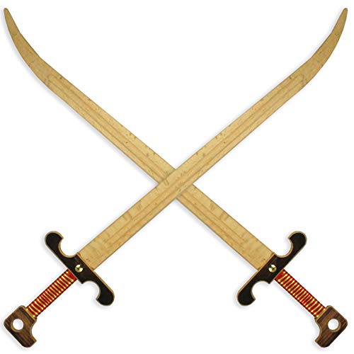 AEVVV 2 Toy Turkish Sabers Wooden Swords for Kids 25 in - Pair of Wood ...