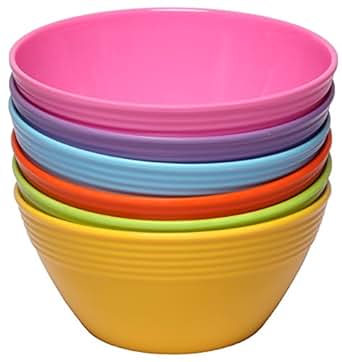Amazon.com: Melange 6-Piece Melamine Bowl Set (Solids Collection ...